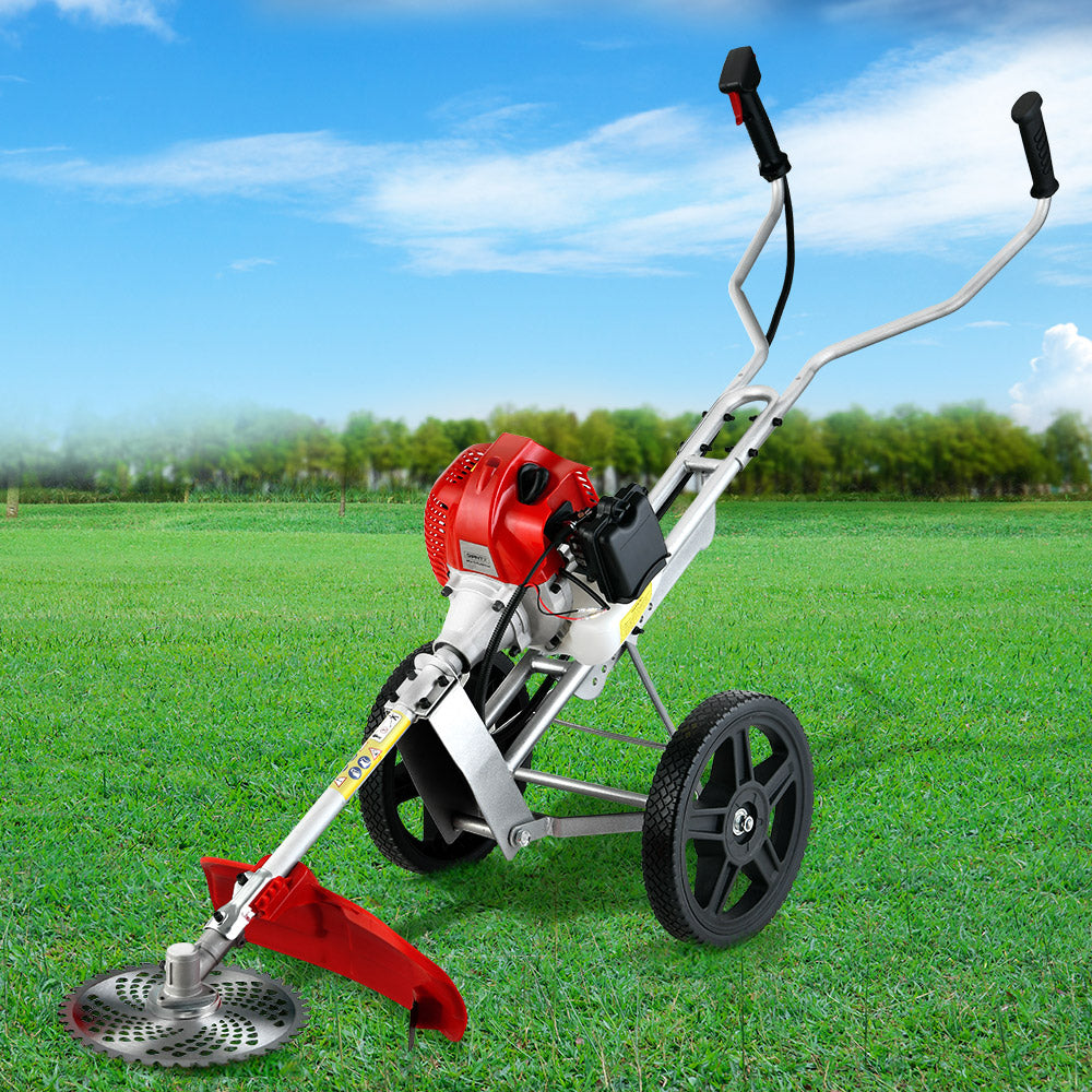 Giantz 62cc Petrol Brush Cutter Whipper Saw Trimmer 2 Stroke 3-in-1 Wh
