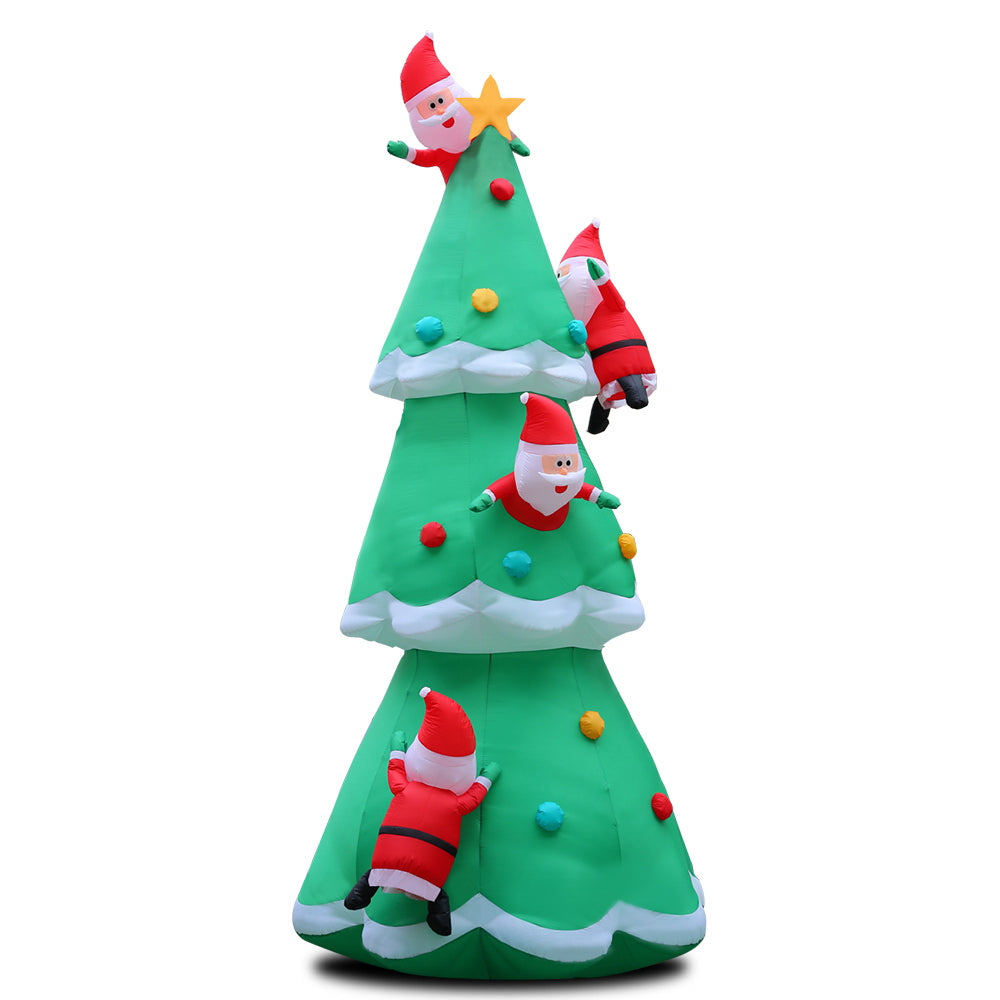 Jingle Jollys Christmas Inflatable Santa Tree 5M Illuminated Decoratio