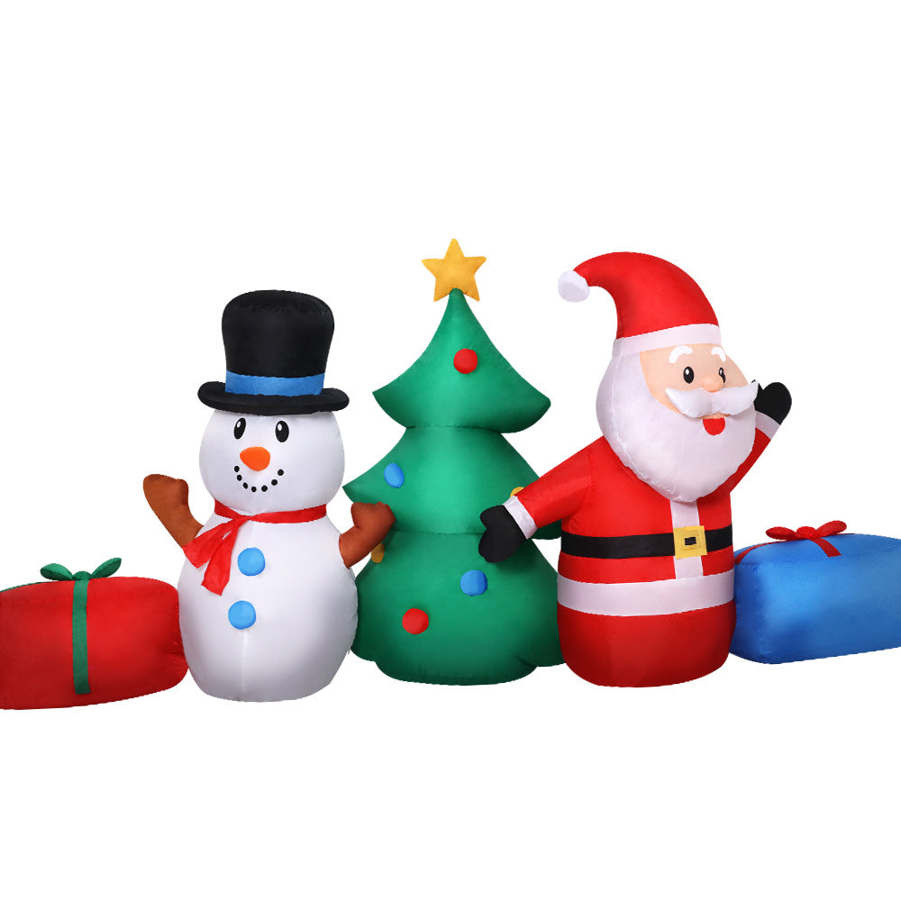 Jingle Jollys Christmas Inflatable Tree Snowman 2.7M Illuminated Decor